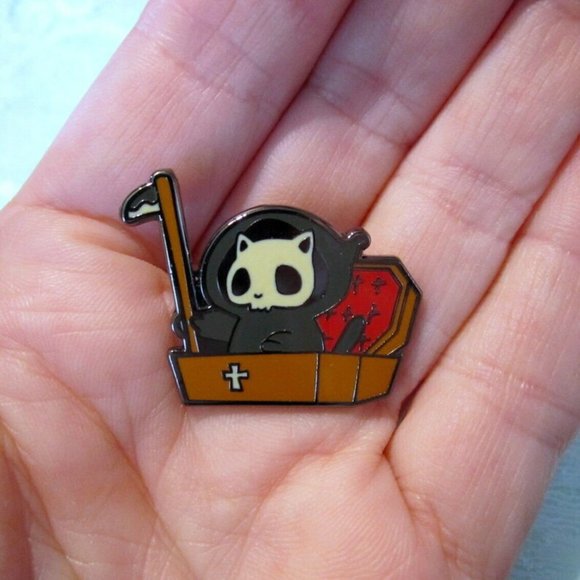Jewelry | Grim Reaper Pin Coffin Casket Gothichard Enamel | Poshmark